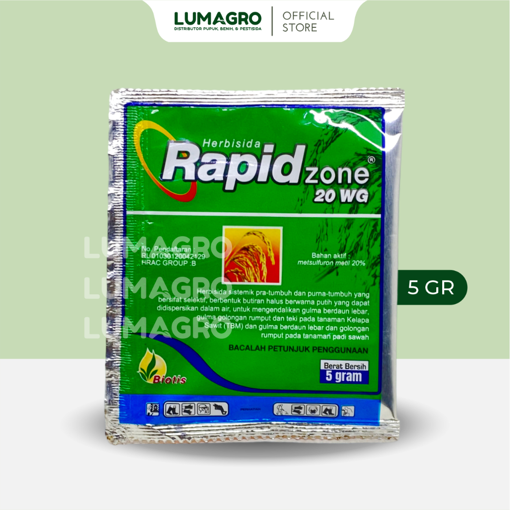 Jual Herbisida Rapidzone 20WG 5gr Metil Metsulfuron Pembasmi Gulma ...