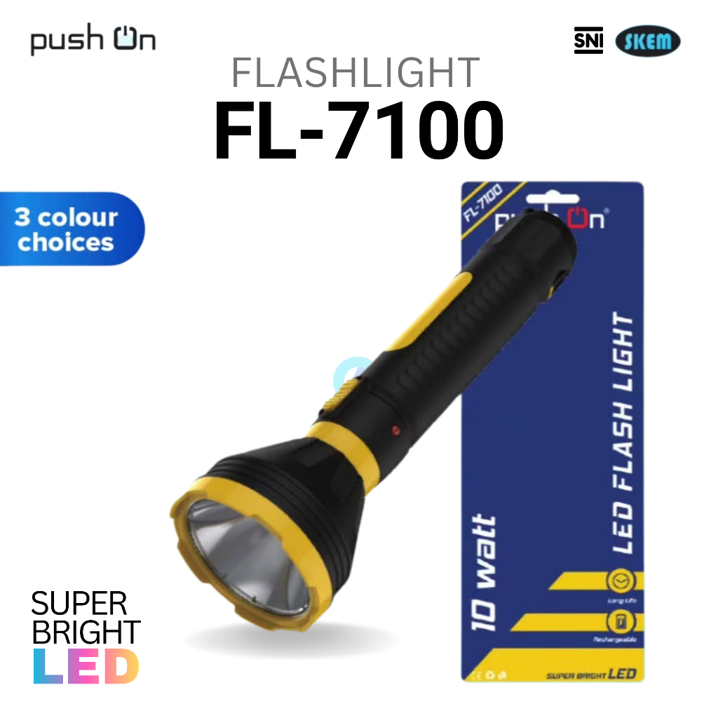 Jual Senter Genggam Panjang Biasa FL 7100 LED 10 Watt Flashlight ...