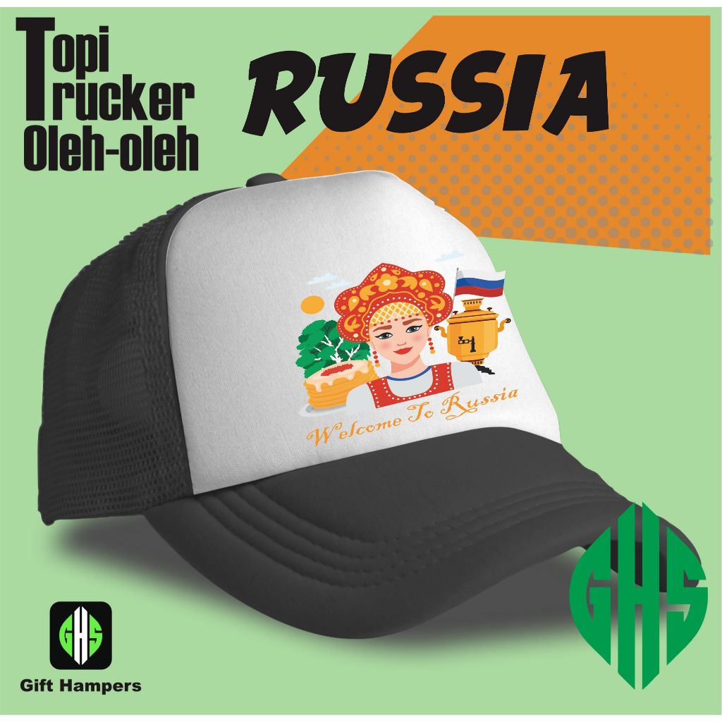 Jual Topi Jaring Oleh Oleh Russia Trucker Hat Putih Hitam Berkualitas ...