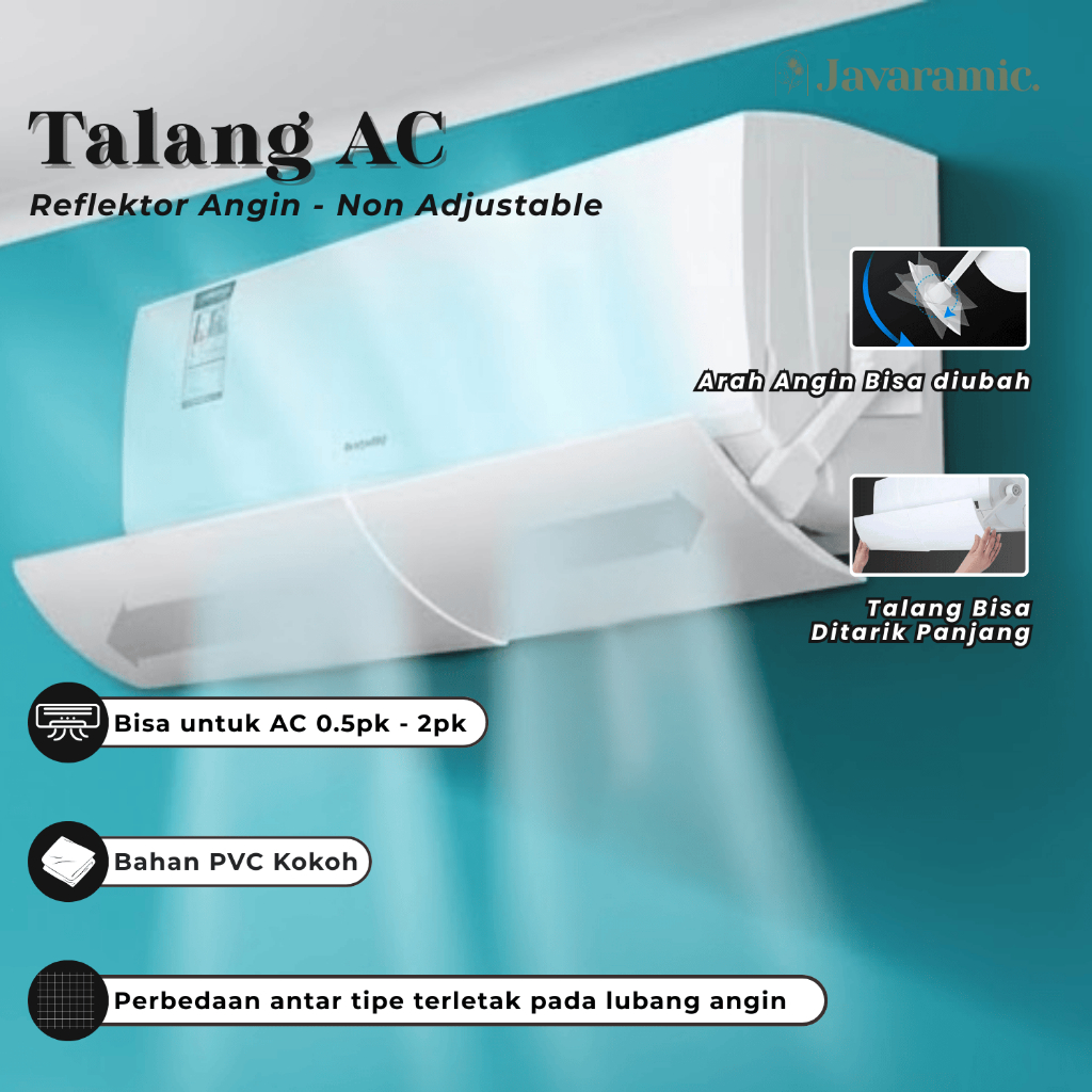 Jual Javaramic Talang AC Reflektor AC Penutup Angin AC penahan hembusan ...