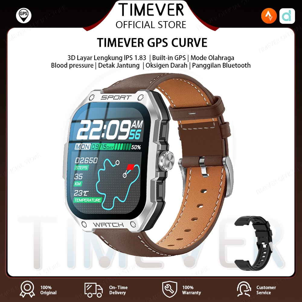 Jual TIMEVER GPS Curve 3D Layar smartwatch 1ATM Jam tangan pintar smart ...