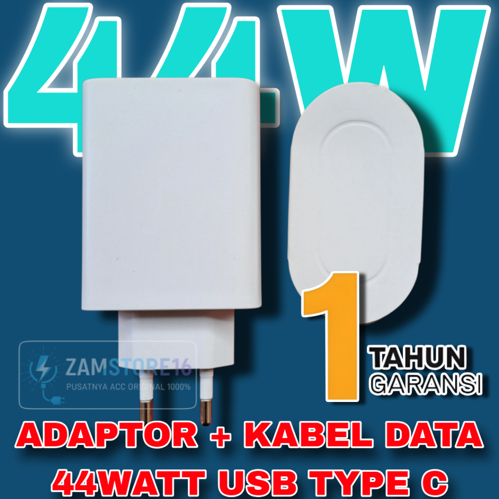 Jual [ ASLI ] CHARGER + KABEL DATA VIVO 44W / 44WATT PORT USB TYPE C ...