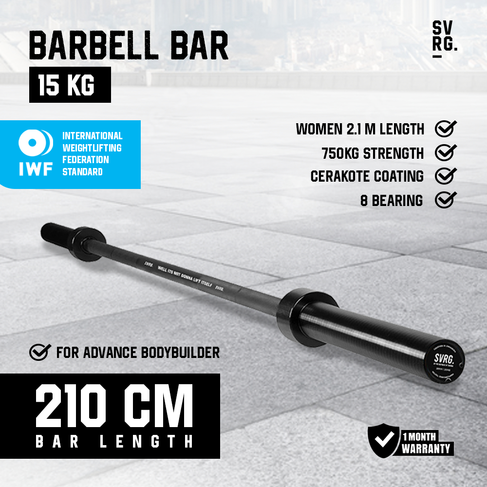 Jual SVRG Barbell Olympic Bar 15kg - Cerakote Bar - Women Stick Barbel ...
