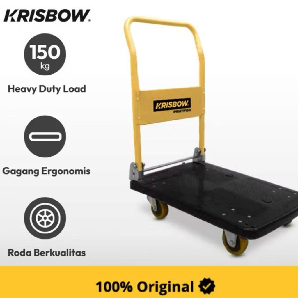 Jual Troli Barang 150 Kg Ergonomis Polyurethane Krisbow Trolley ...
