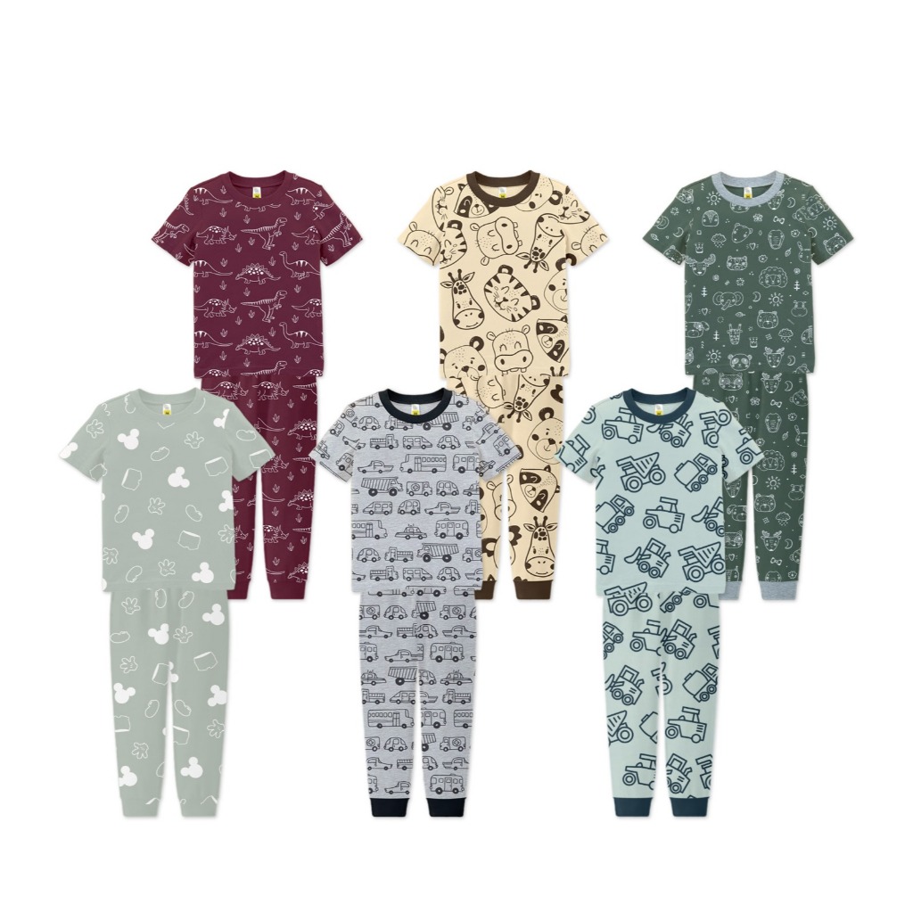 Jual PAJAMAS FULLPRINT VECHILE SAGE/DINO MAROON/ANIMAL HEAD/ MICKY ...