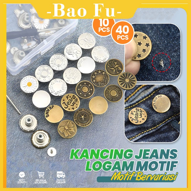 Jual 10/40 pcs - Kancing Jeans Sekrup / Kancing Baut - Pengganti ...