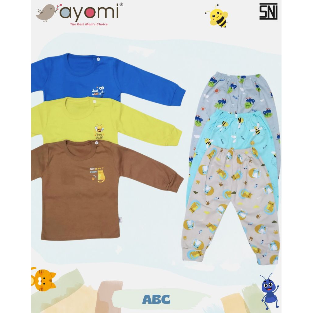 Jual Ayomi Setelan Oblong Panjang Kancing Pundak dan Celana Panjang ABC ...