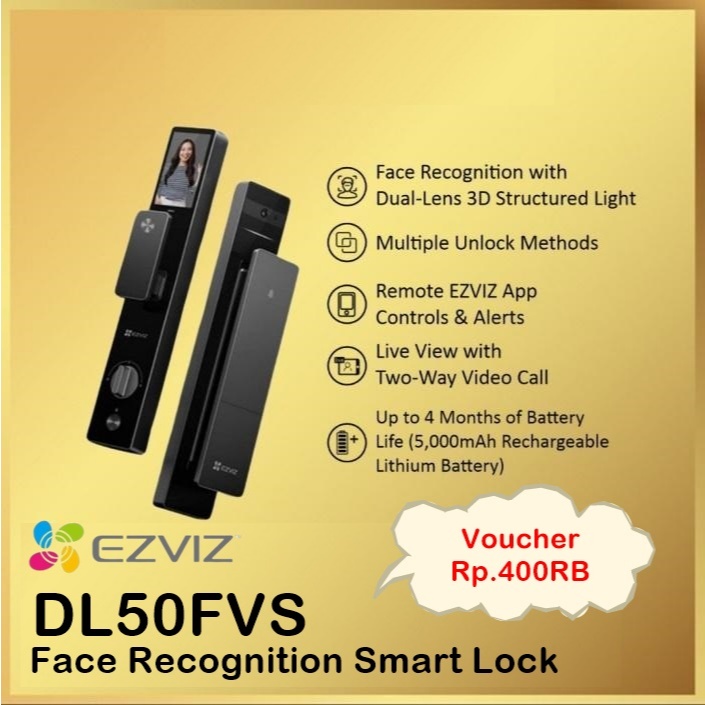 Jual Ezviz DL50FVS Face ID Recognition Smart Security Door Lock ...