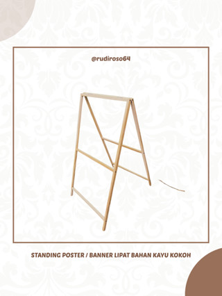 Jual Standing rak Banner Kayu Lipat 2 sisi ENGSEL dan BAUT Kokoh ...