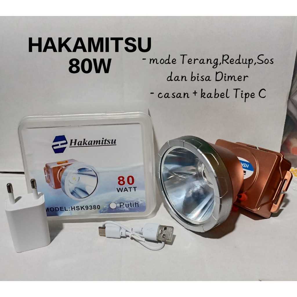 Jual Senter Kepala 80 Watt HAKAMITSU HSK9380 Cahaya Putih/Head Lamp ...