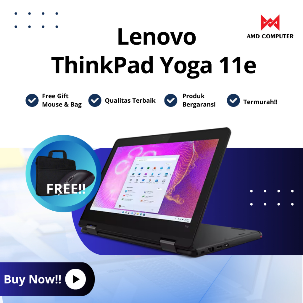 Jual Laptop Lenovo Thinkpad Yoga 11e Gen 6 Core m3-8th Ram 4GB/256GB ...