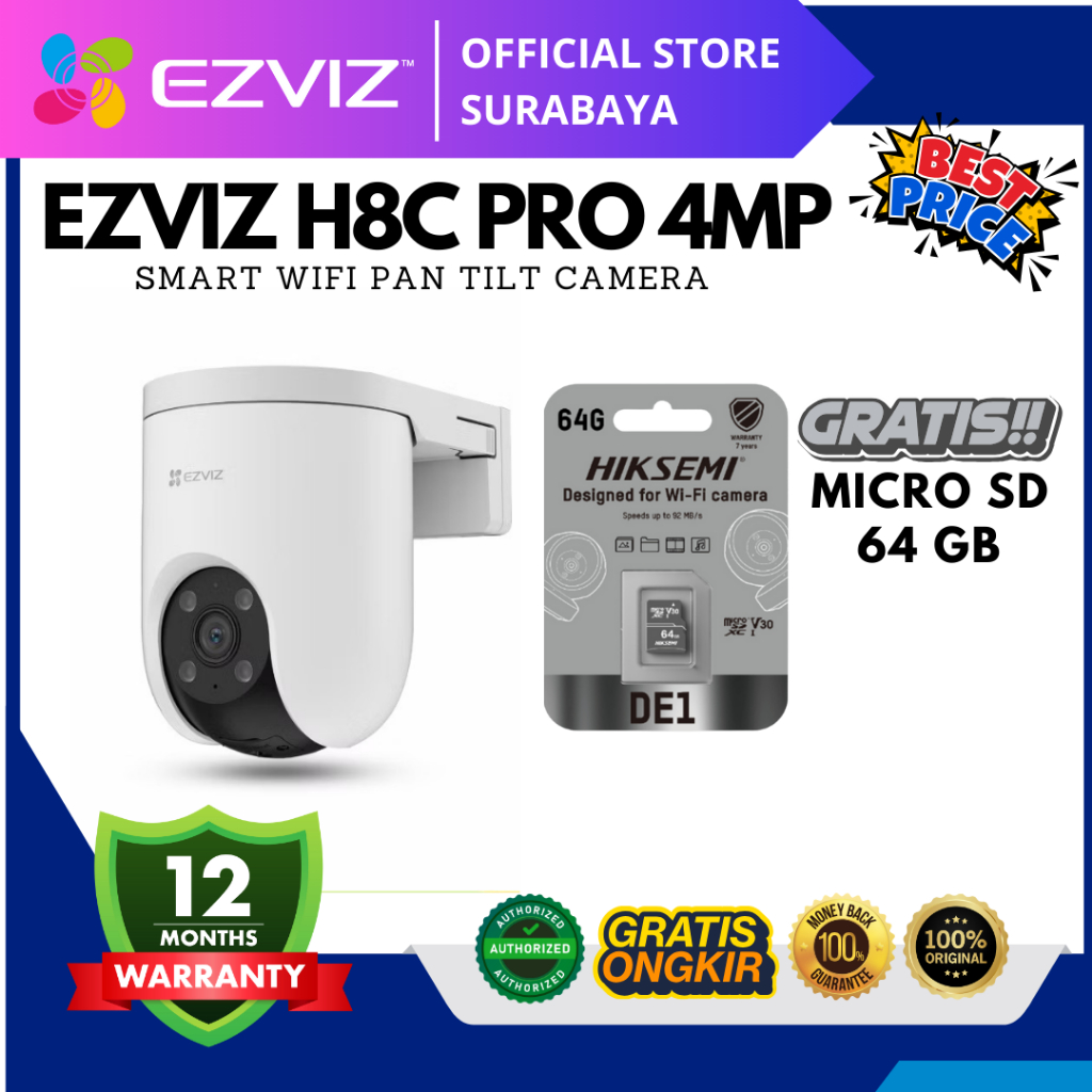 Jual Ezviz H8C PRO 4MP - Gratis Micro SD 64GB Hiksemi High Endurance ...
