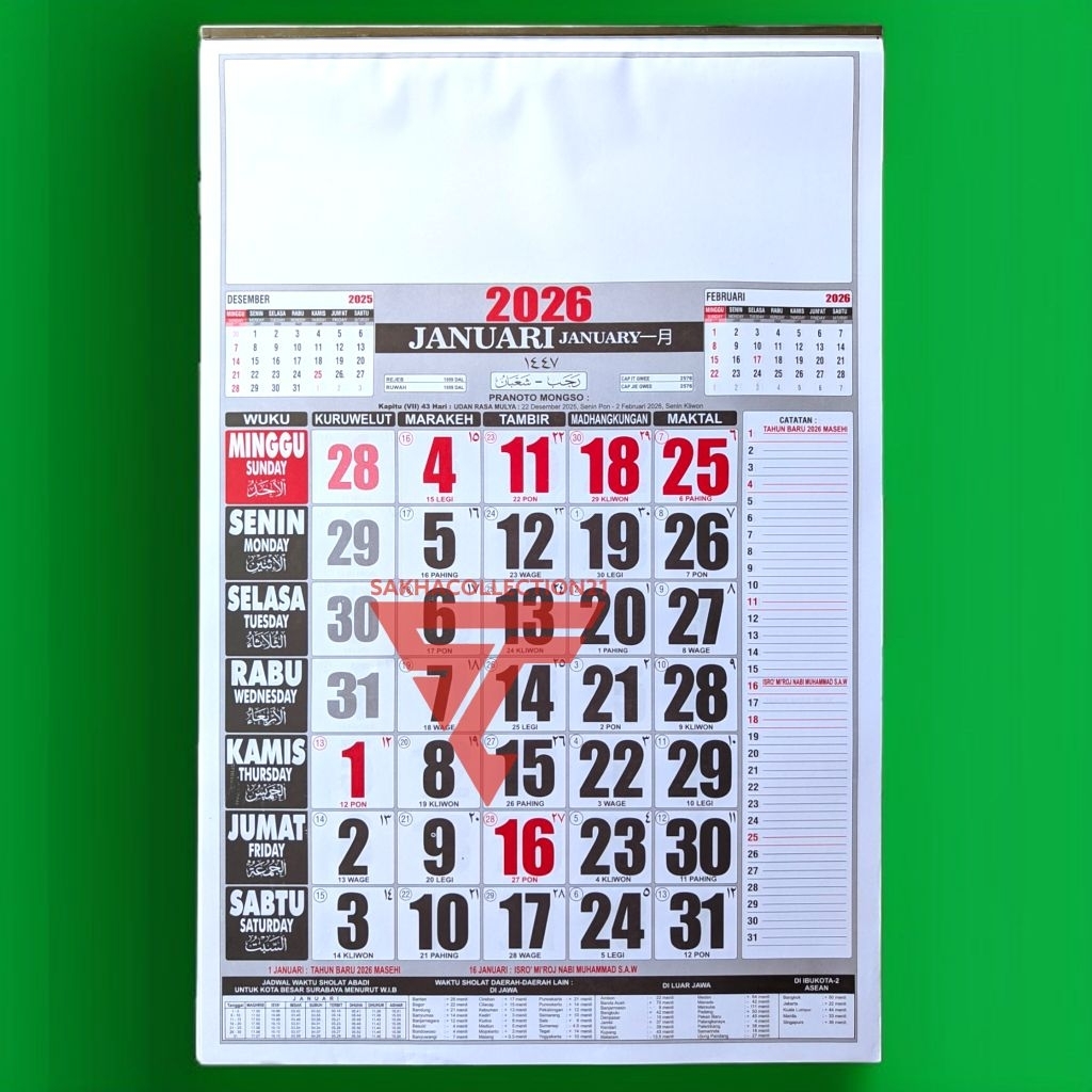 Jual Kalender Tahun 2026 Polos Murah Kalender Kerja/Kalender Kantor ...