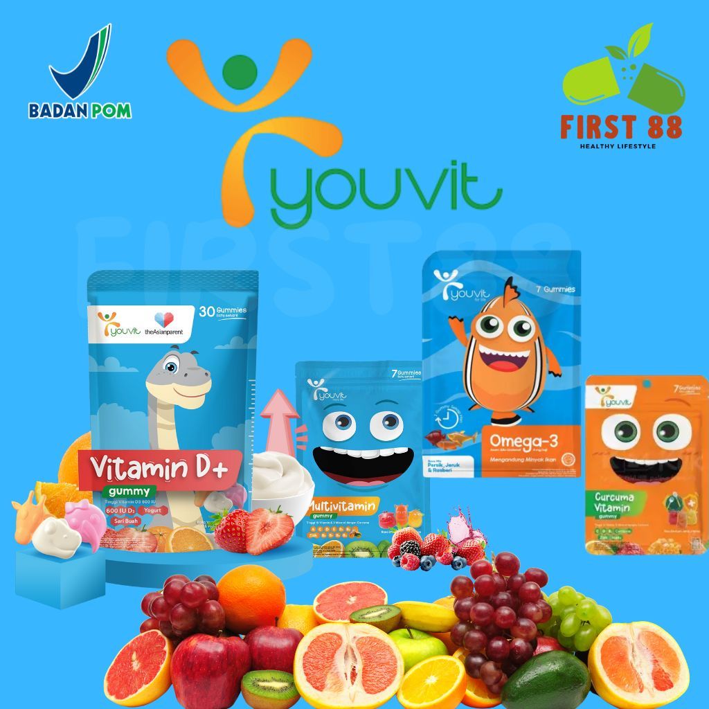 Jual Youvit Gummy Omega 3 // Multivitamin // Curcuma // Vit D3 Anak ...