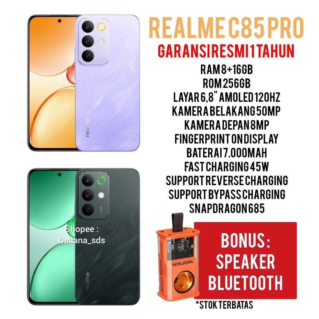 Jual Realme C85 Pro 8/256 8+16/256 24/256 Garansi Resmi 1 Tahun Realme ...