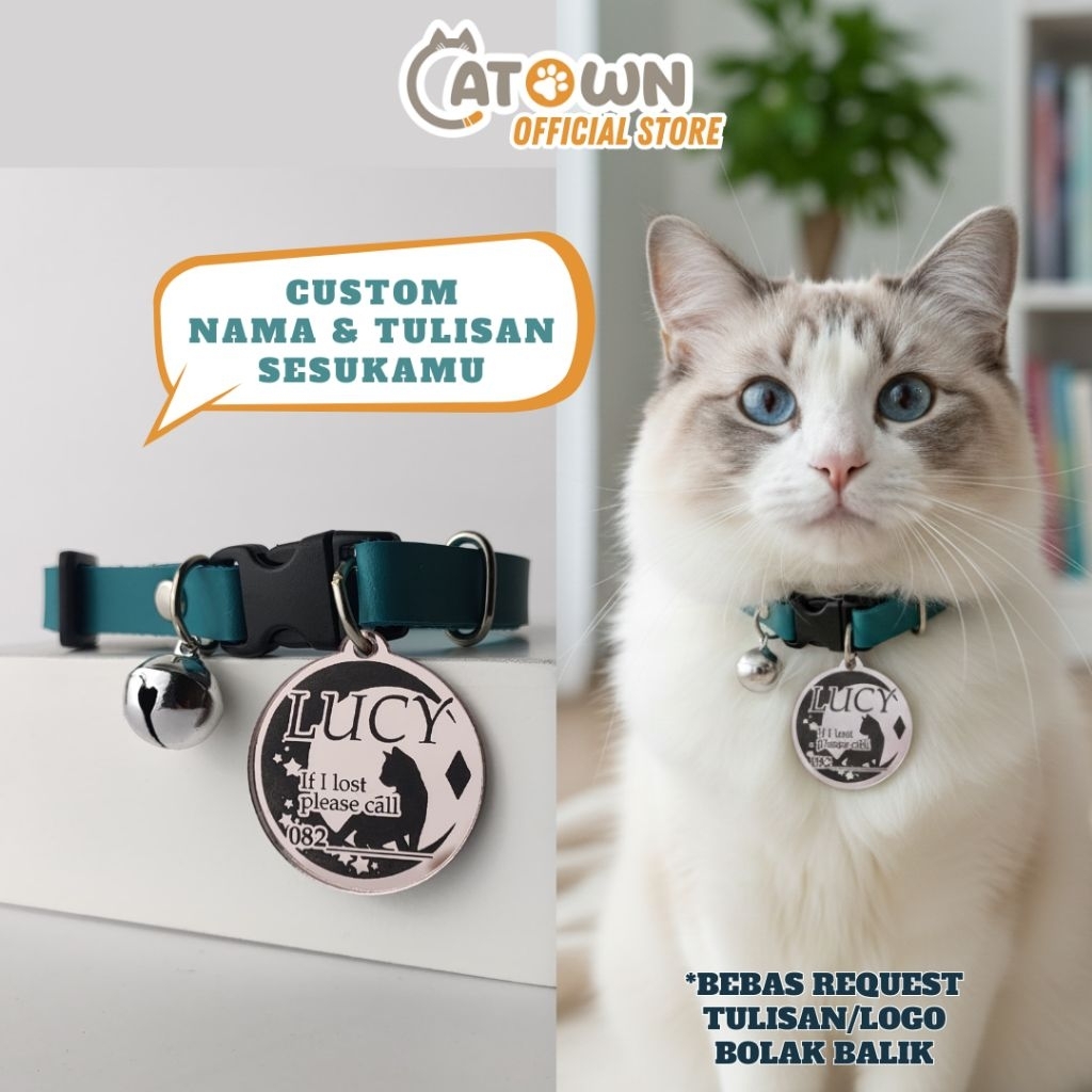 Jual Catown D014 - Kalung Kucing Custom Ukir Nama | Tag Identitas ...