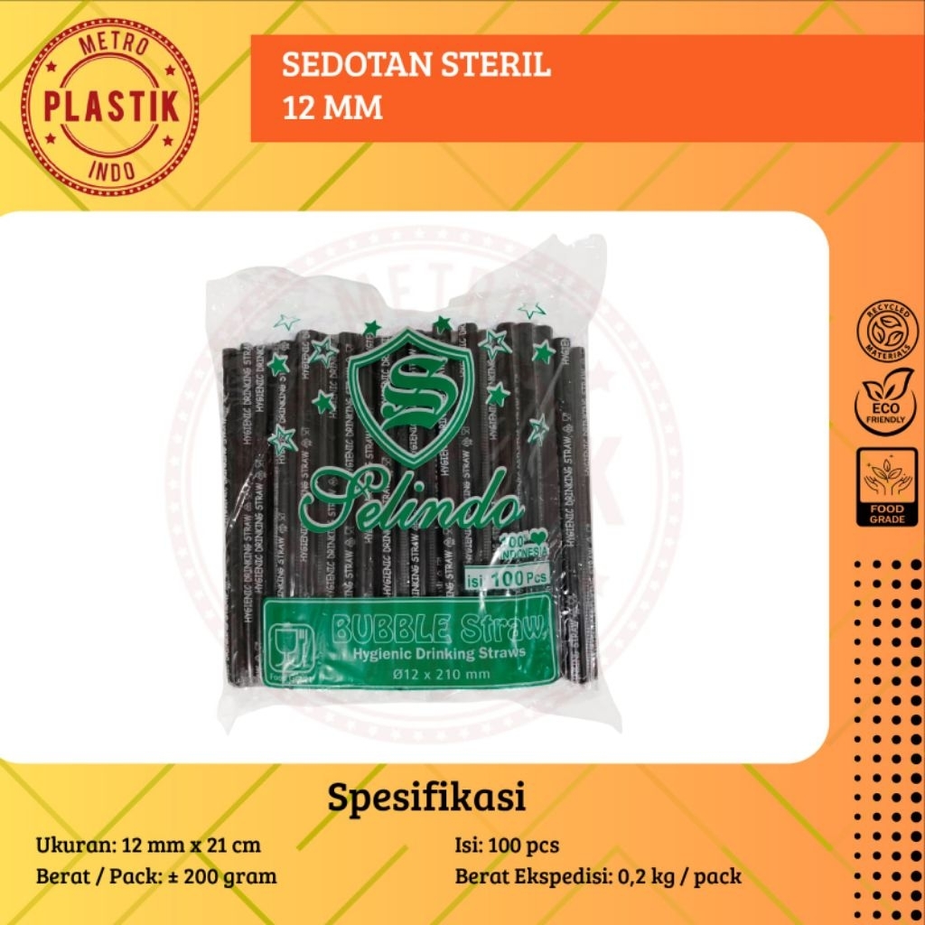 Jual Sedotan Bubble / Sedotan Plastik Hitam Steril 12mm Isi 100pcs ...