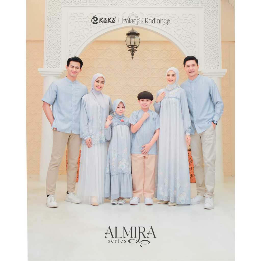 Jual KEKE - SARIMBIT LEBARAN 2026 ALMIRA SERIES BABY BLUE BUSANA MUSLIM ...