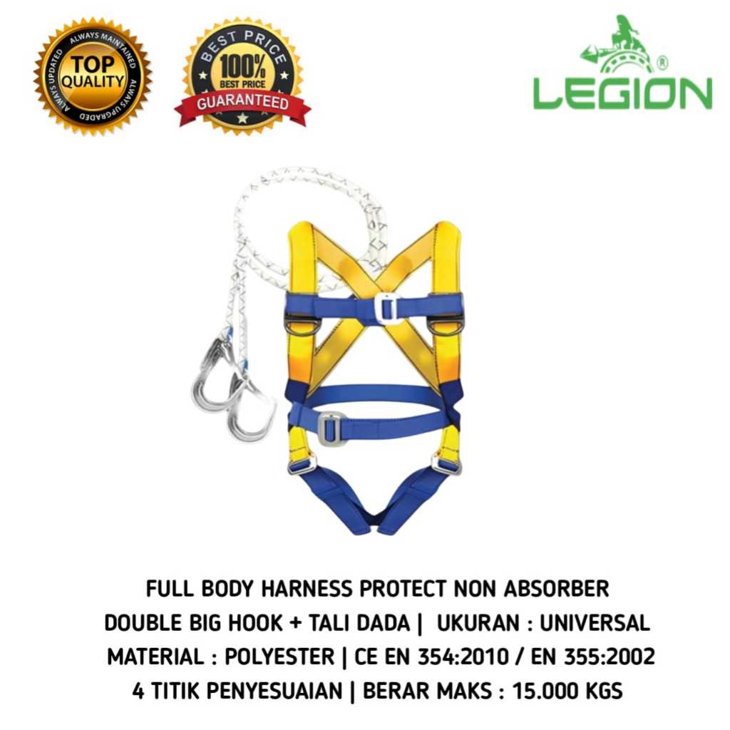 Jual Full Body Harness LEGION PROTECT Double Big Hook BASIC TANPA ABS ...