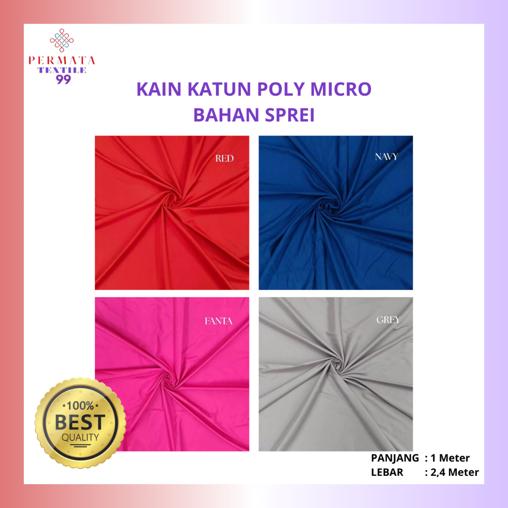 Jual Kain Katun Poly Micro Bahan Sprei Panjang 1 Meter Lebar 240cm ...