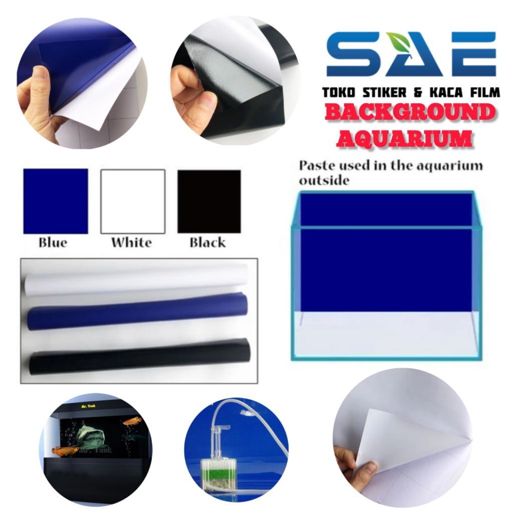 Jual Sticker Skotlet Aquarium Background Akuarium Hitam Biru Putih ...
