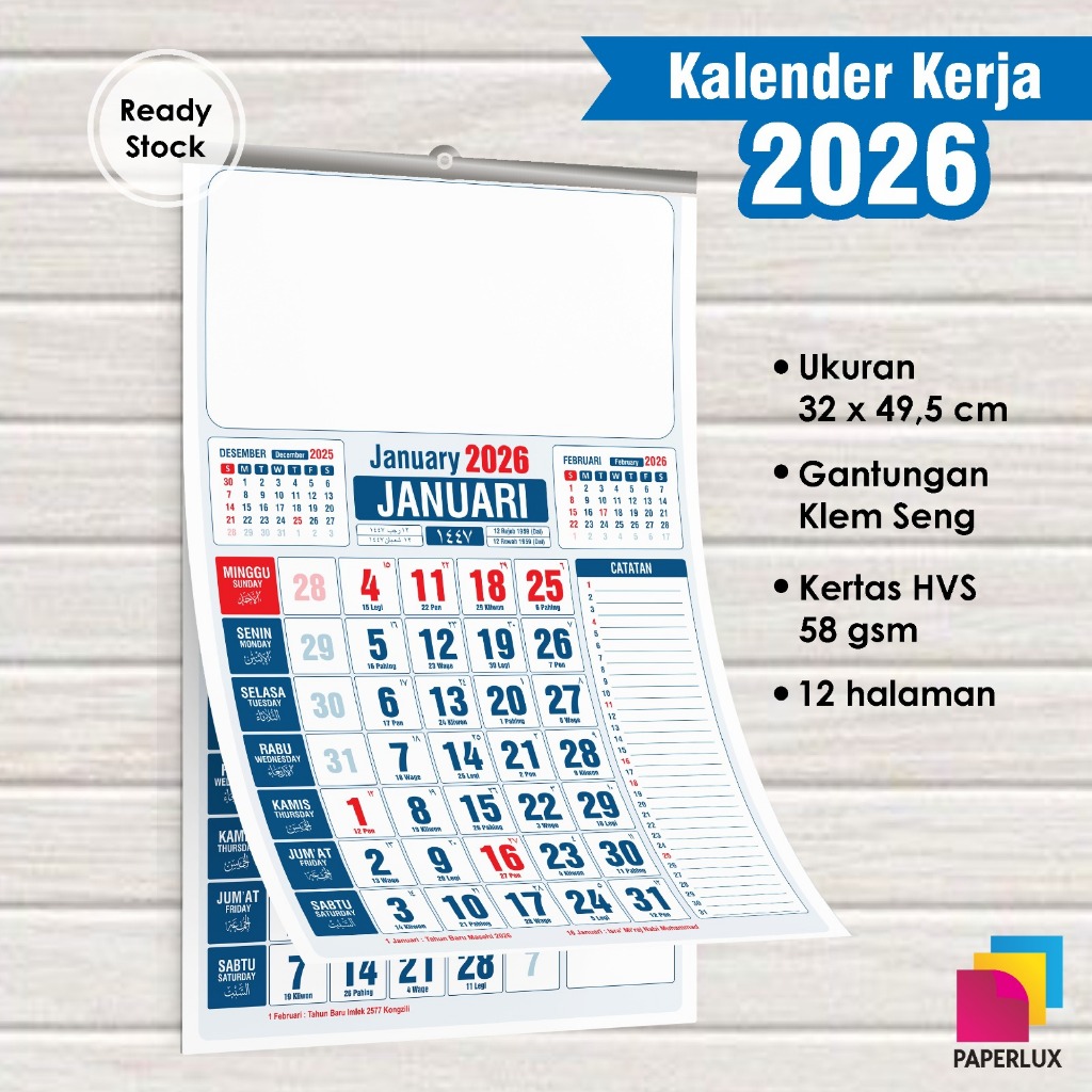 Jual [PLUS FINISHING KLEP SENG] KALENDER KANTOR 2026 – KUALITAS PREMIUM ...