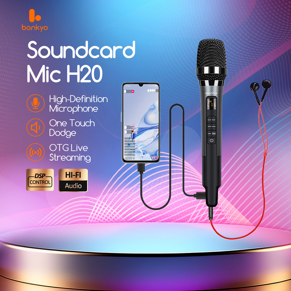 Jual Bonkyo Mic Soundcard H20 Multifungsi OTG Live Streaming Bluetooth ...