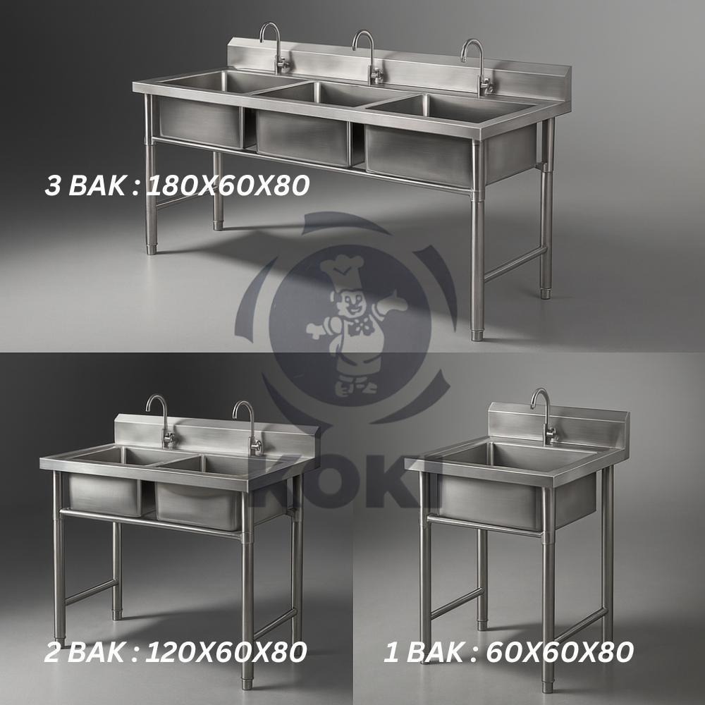 Jual Wastafel Dapur Stainless Steel 1, 2, 3/Bak Wastafel Dapur MBG ...