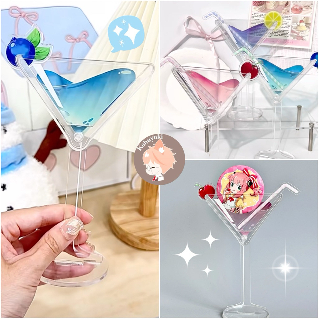Jual Acrylic Wine Glass cocktail Standee Case for decoration stand ...