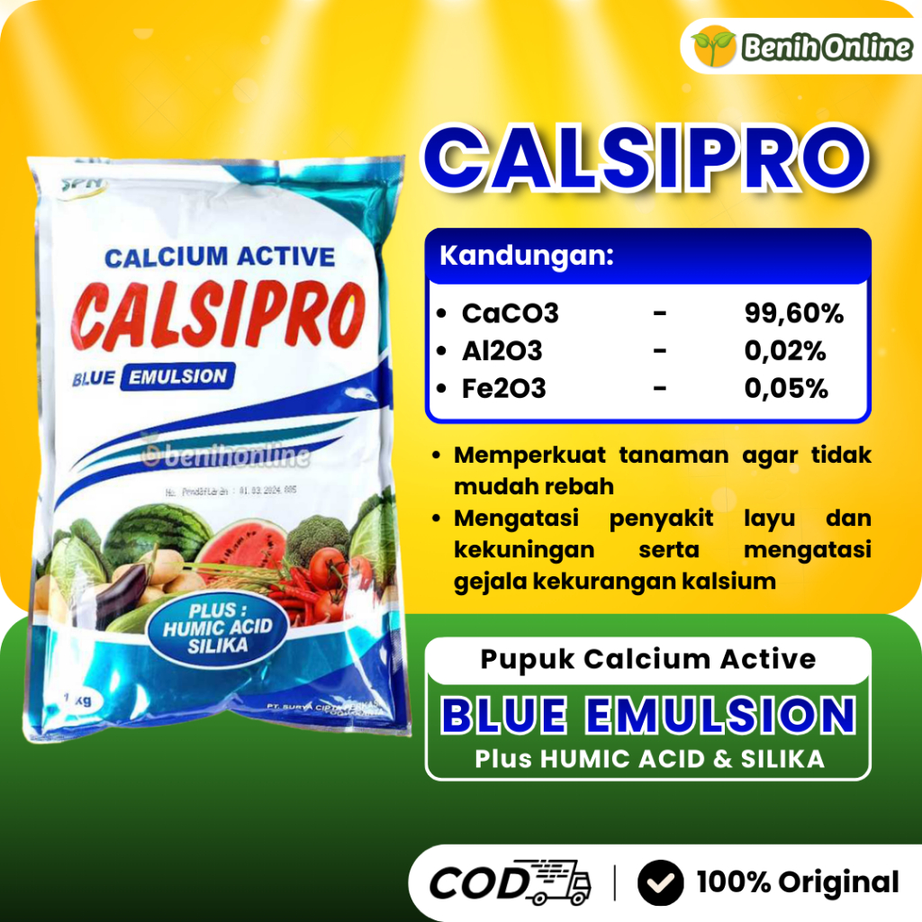Jual CALCIUM ACTIVE CALSIPRO BLUE EMULSION humic acid silika 1 KG ...