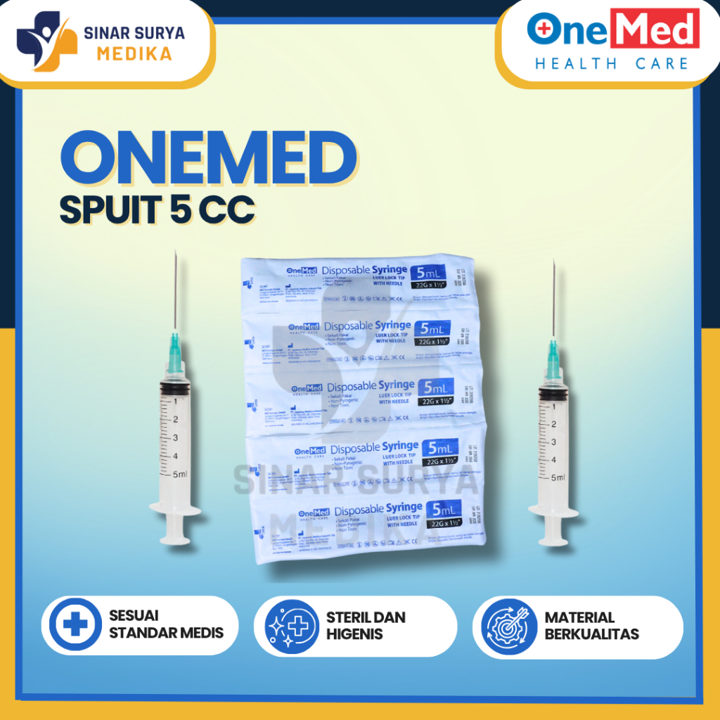 Jual Spuit 5cc Onemed / Syringe 5ml Onemed / PCS | Shopee Indonesia