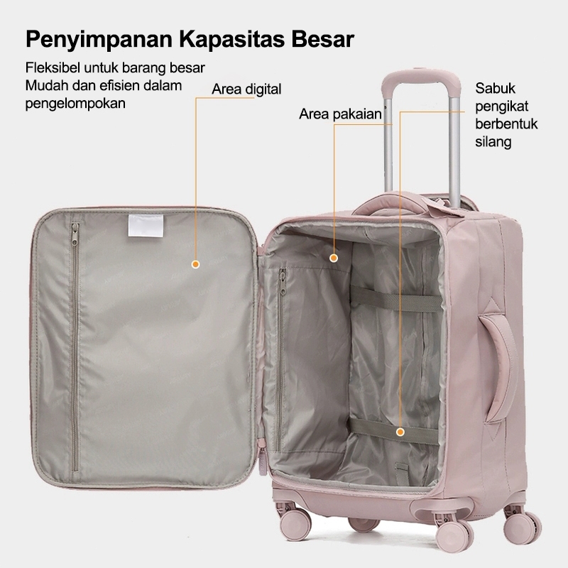 Jual Koper Kain Nylon Size Kabin & Bagasi 20-24 Inch | Shopee Indonesia
