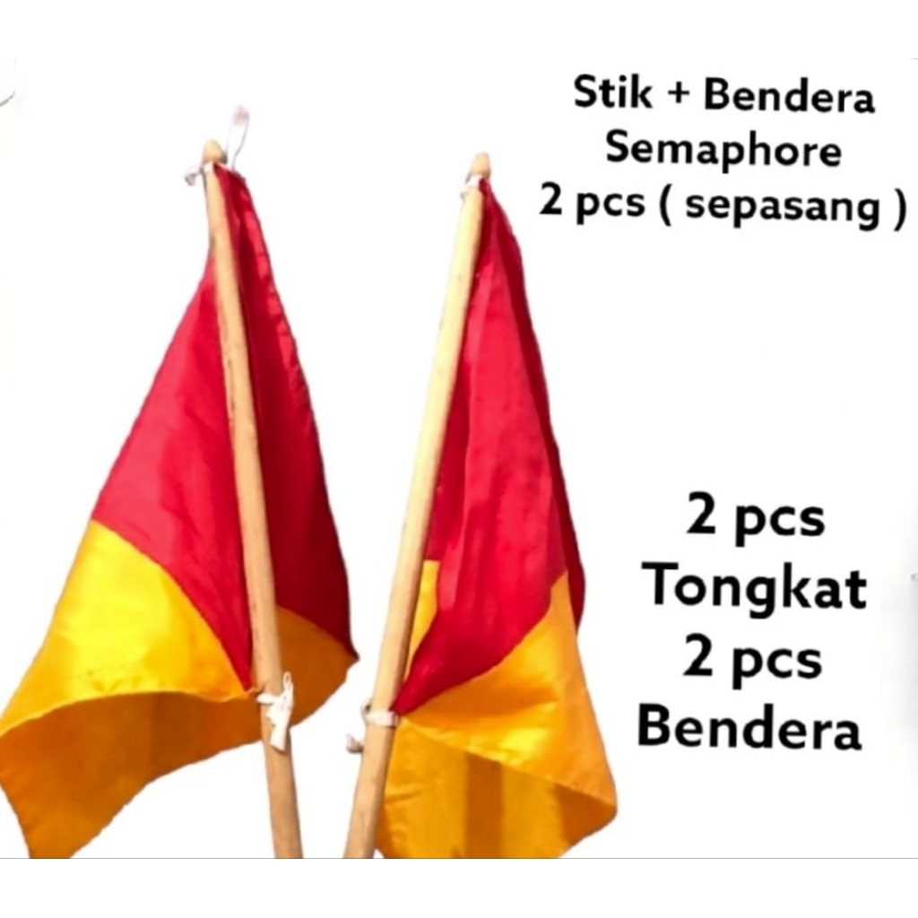 Jual Bendera Semaphore Pramuka+Stick(2Bendera+2Stick),2 Bendera ...