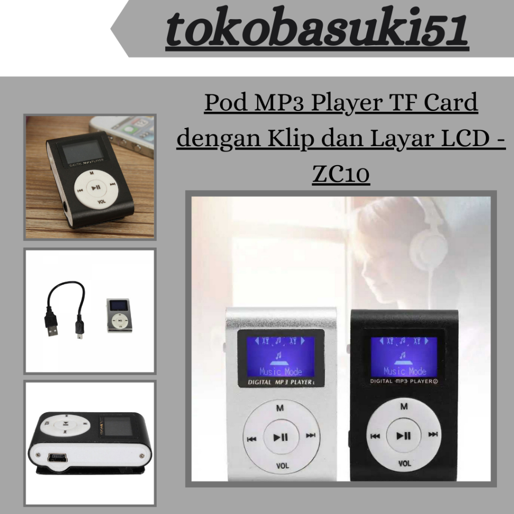 Jual BARU!! Pod MP3 Player TF Card dengan Klip dan Layar LCD / MP3 ...