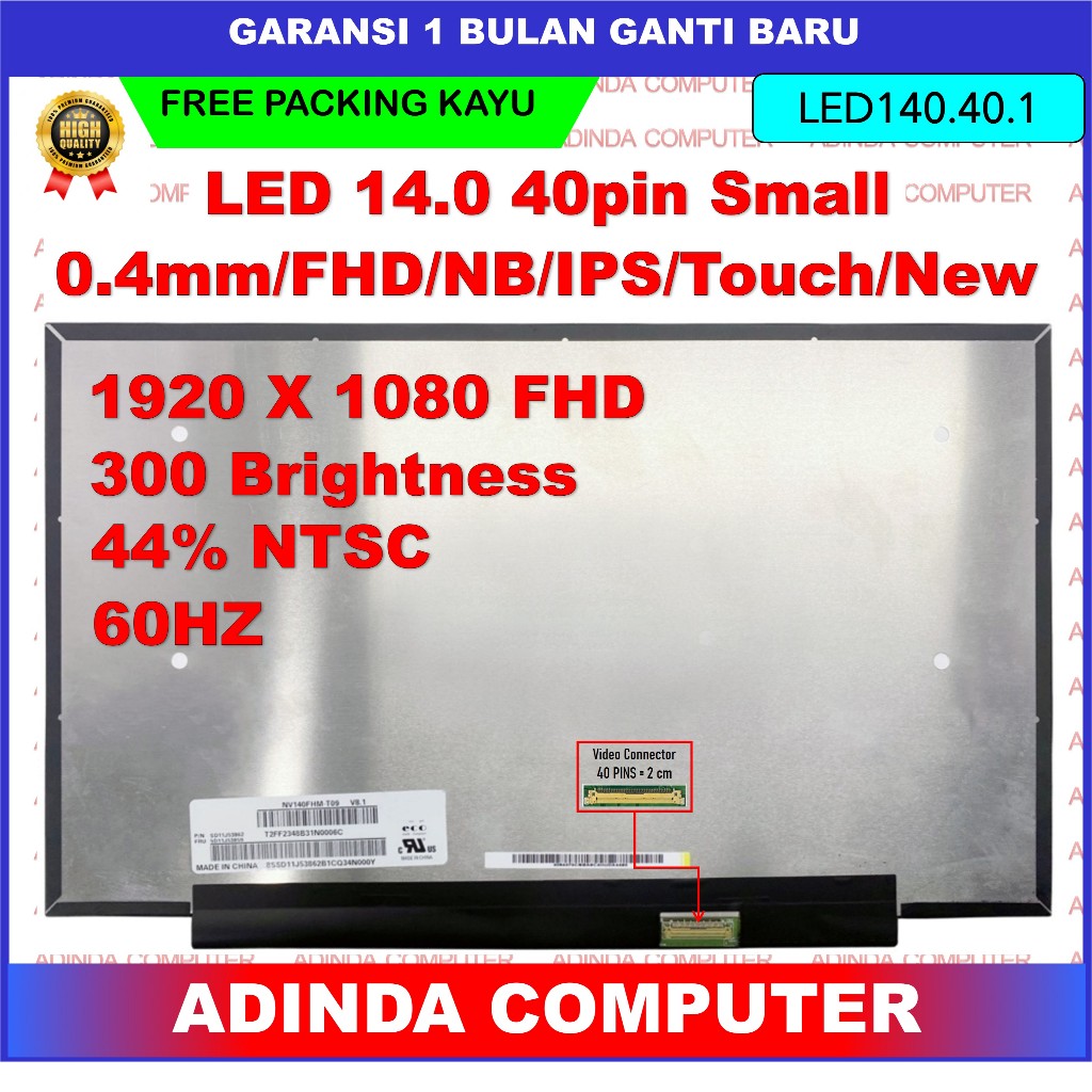 Jual LCD LED Laptop Notebook B140HAK02.3 HW0A FW1 B140HAK02.3 N140HCN ...