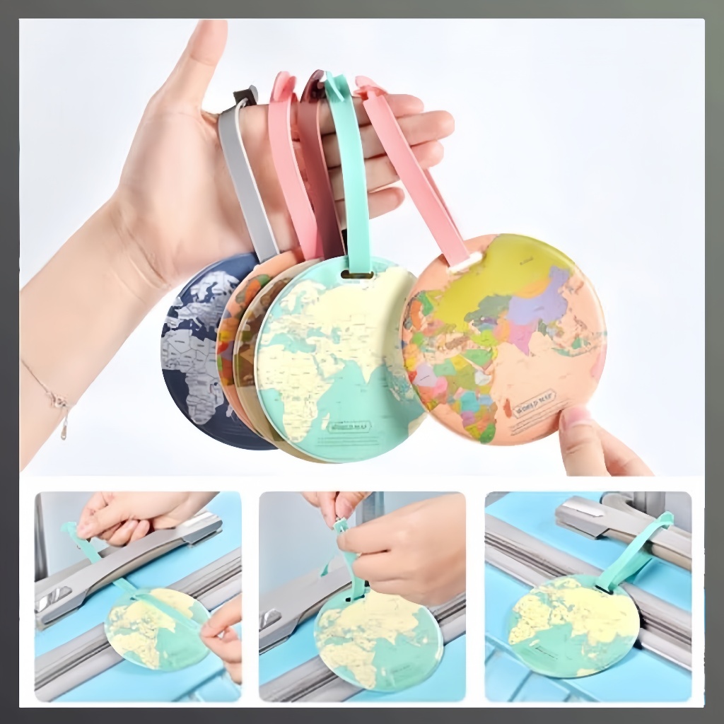 Jual World Map Luggage Tag Label Koper ( Koper Jadi Mudah Dikenal ...