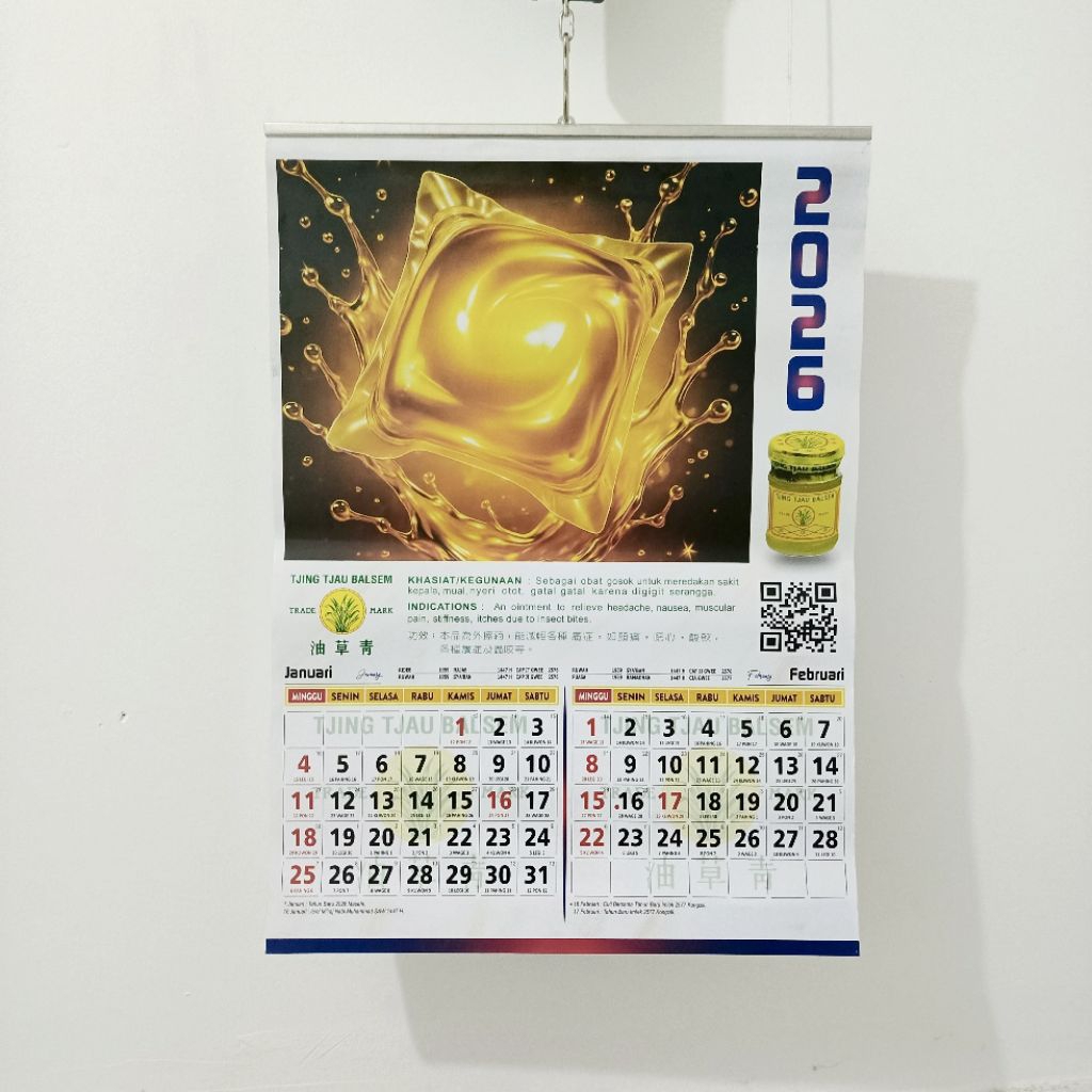 Jual Kalender Dinding Tjing Tjau Tahun 2026 Ukuran 38cm x 54cm (6Lembar ...