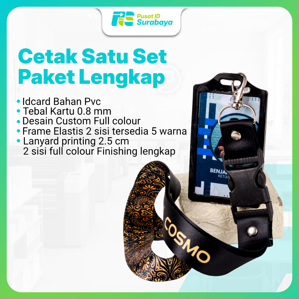 Jual SATU SET PAKET LENGKAP ID CARD / TALI 2,5CM / FRAME ELASTIS 2 MUKA ...