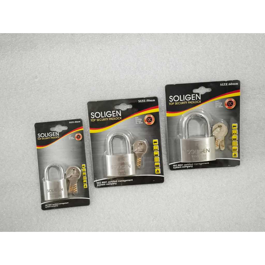 Jual ASLI SOLIGEN !!! GEMBOK STAINLESS SUS 304 SOLIGEN PENDEK UKURAN 40 ...