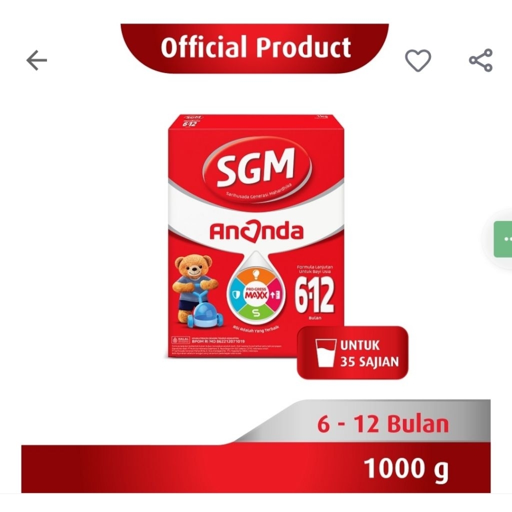 Jual SGM ANANDA 6-12 BULAN 1000gram | Shopee Indonesia