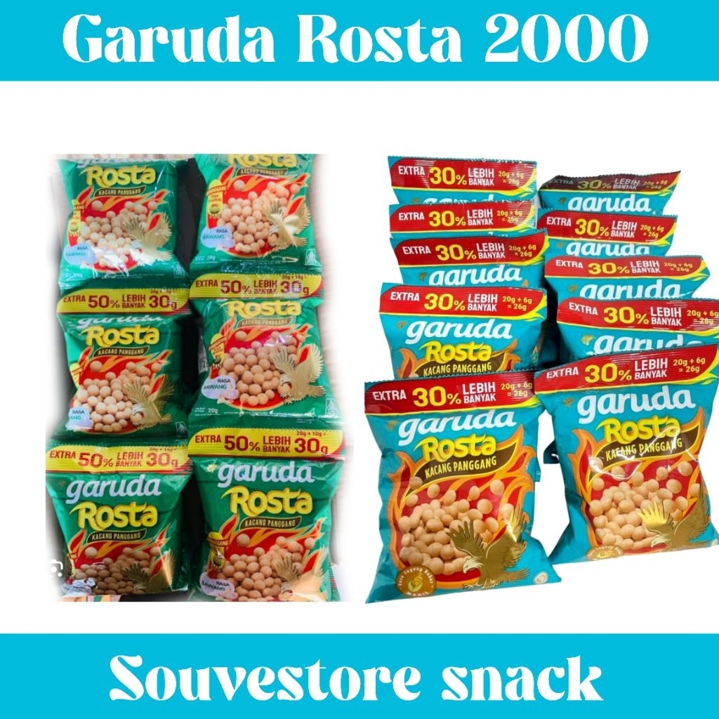 Jual Garuda Rosta bawang dan Pedas renceng isi 10 Garuda rosta 1000 ...