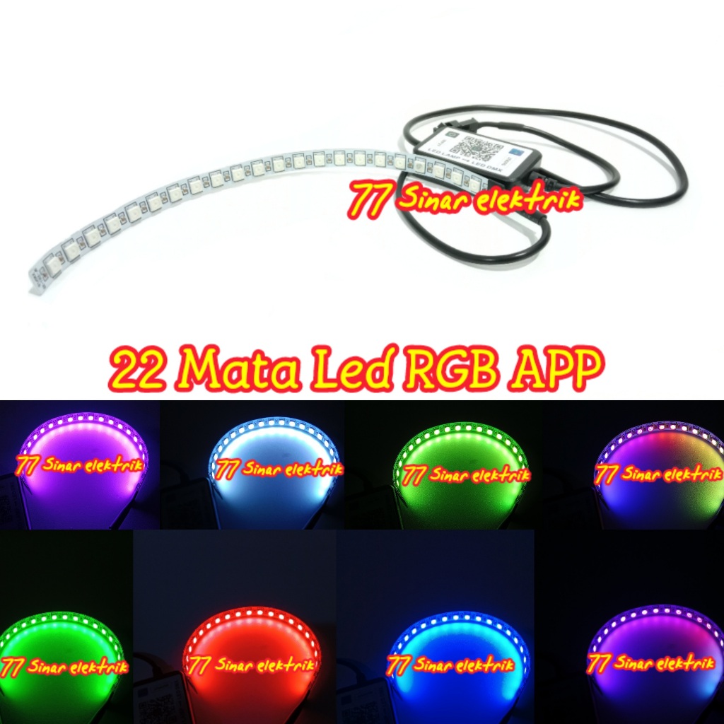 Jual Lampu Demon 360 RGB Lampu Devil Eye Welcome Light 12-24 Volt APP ...