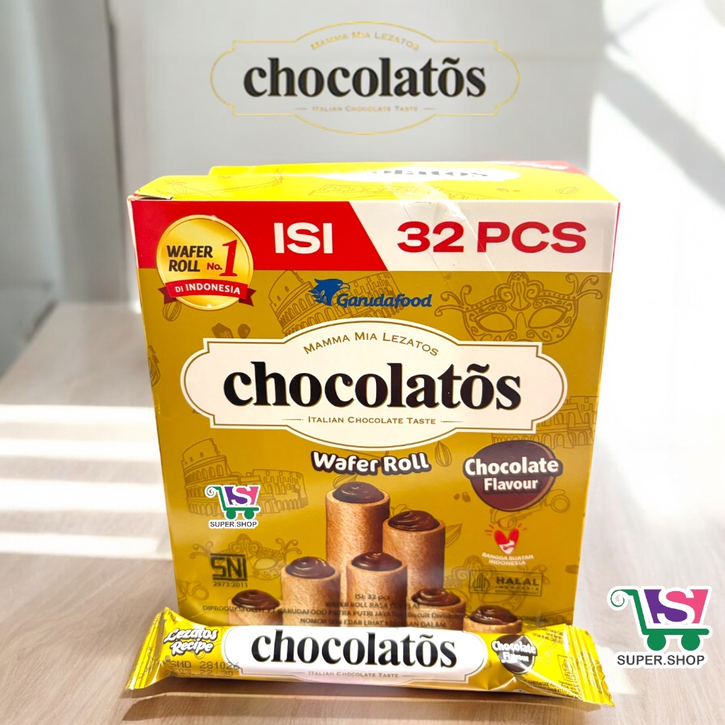 Jual CHOCOLATOS Original Wafer Rolls (isi 32 pcs) | Shopee Indonesia