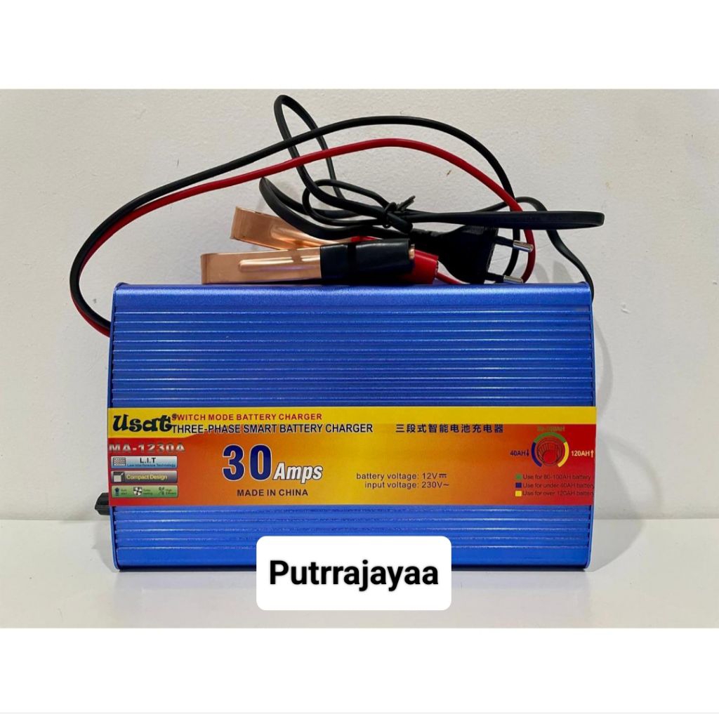 Jual Charger Aki 12 Volt 30 Amper USAT Original / Carger Aki 12V 30A ...