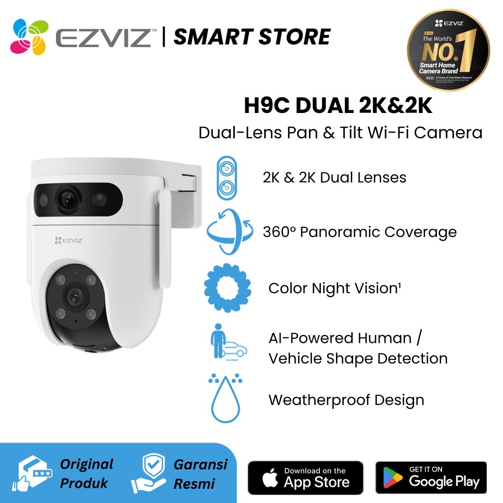 Jual EZVIZ CCTV H9C 3MP+3MP DUAL - LENS PAN & TILT WI-FI CAMERA OUTDOOR ...