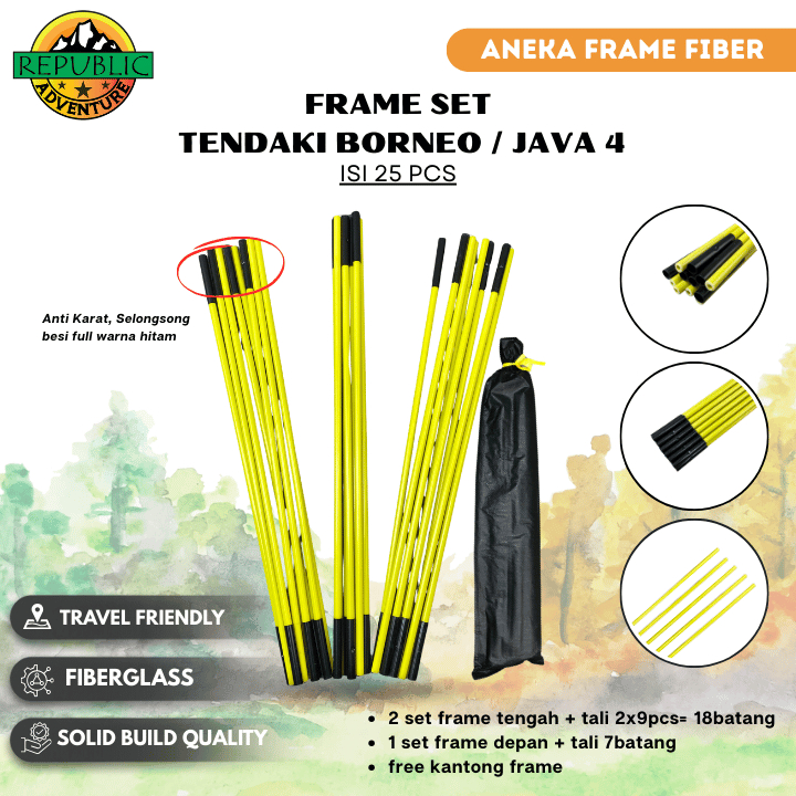 Jual FRAME SET TENDA TENDAKI BORNEO JAVA GREAT OUTDOOR CAMPING RANGKA ...