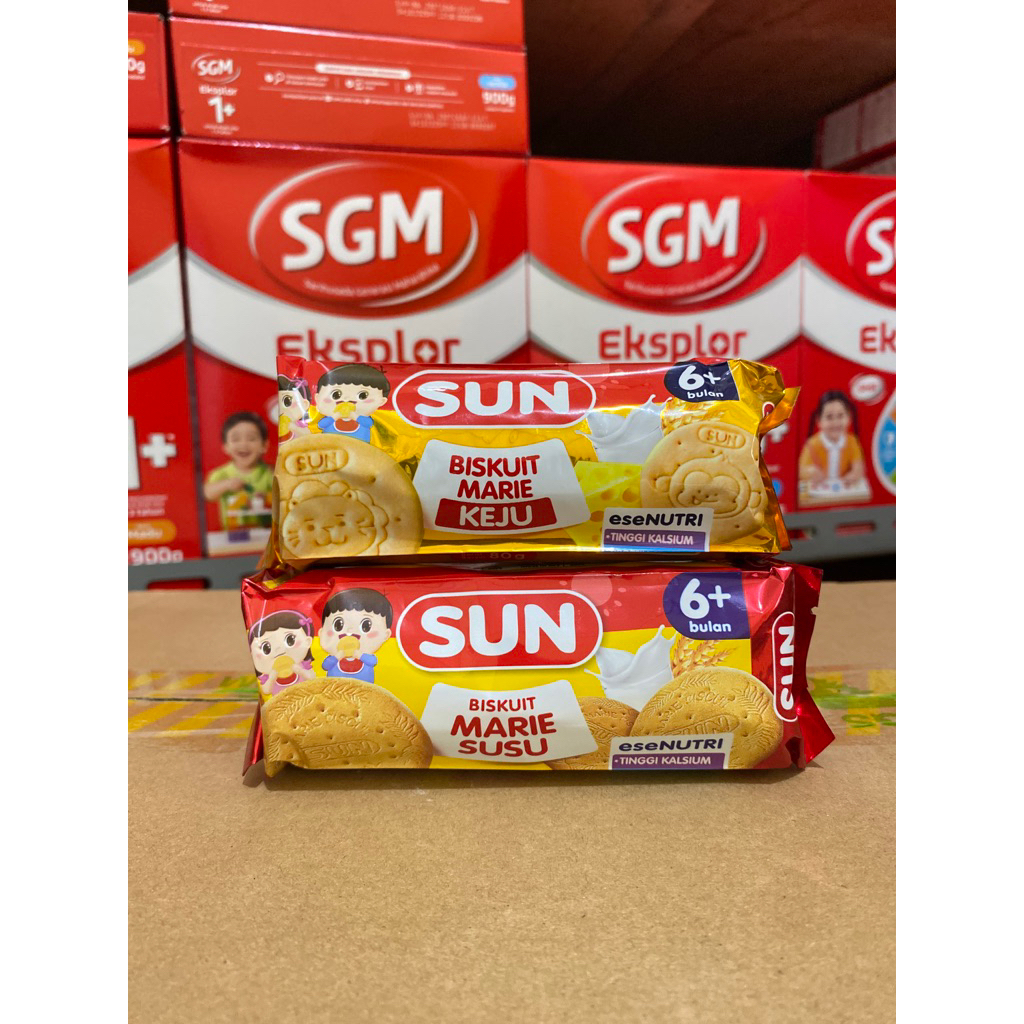 Jual SUN Biskuit Bayi Marie Roll Susu / Keju 80gr/150gr Anak Usia 6 ...