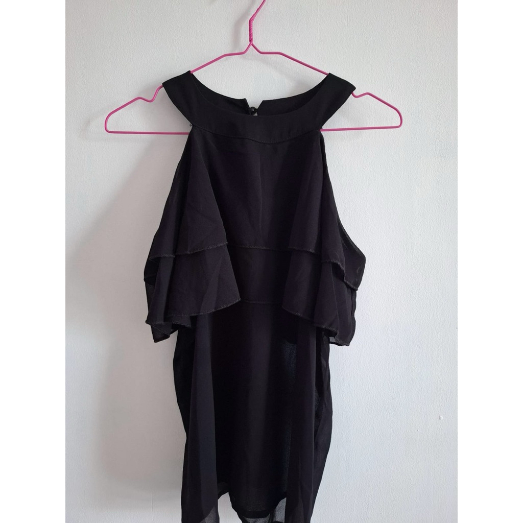 Jual ATASAN MODEL SABRINA HITAM | Shopee Indonesia