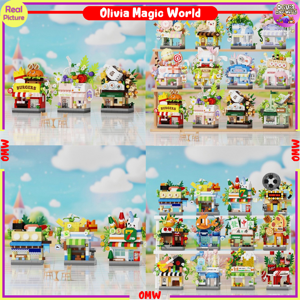 Jual Bricks City MINI STREET SHOP 3D Mainan Balok Susun Nano Block ...