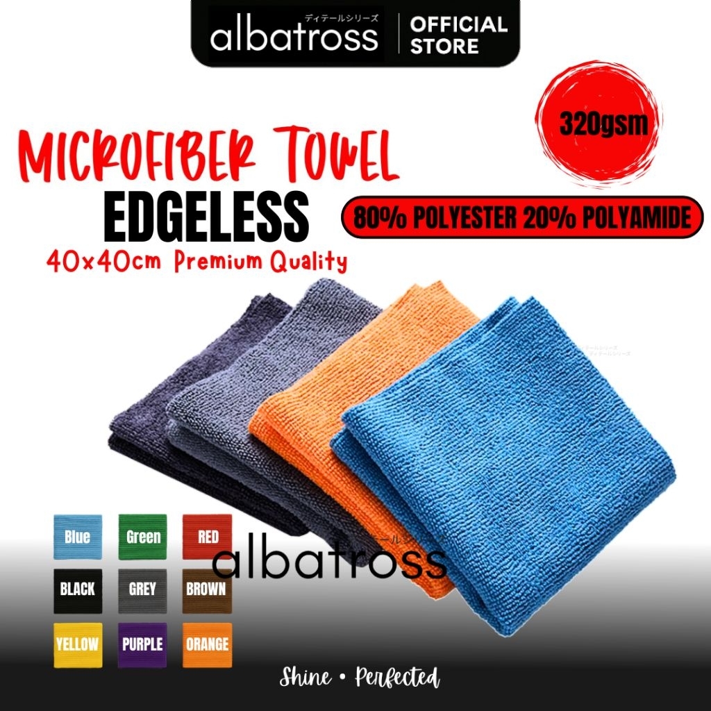 Jual albatross Kain Lap Microfiber Towel EDGELESS 40x40cm 320gsm ...